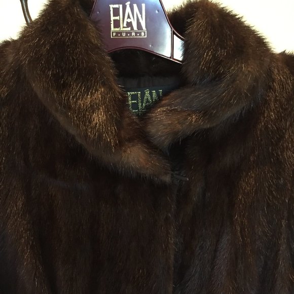 Elan Furs | Jackets & Coats | Dark Mink Long Fur Coat Wear Muff | Poshmark